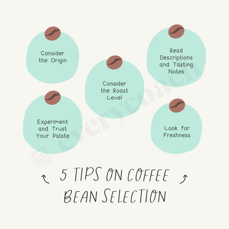 5 Tips On Coffee Bean Selection Instagram Post Canva Template – everycoach