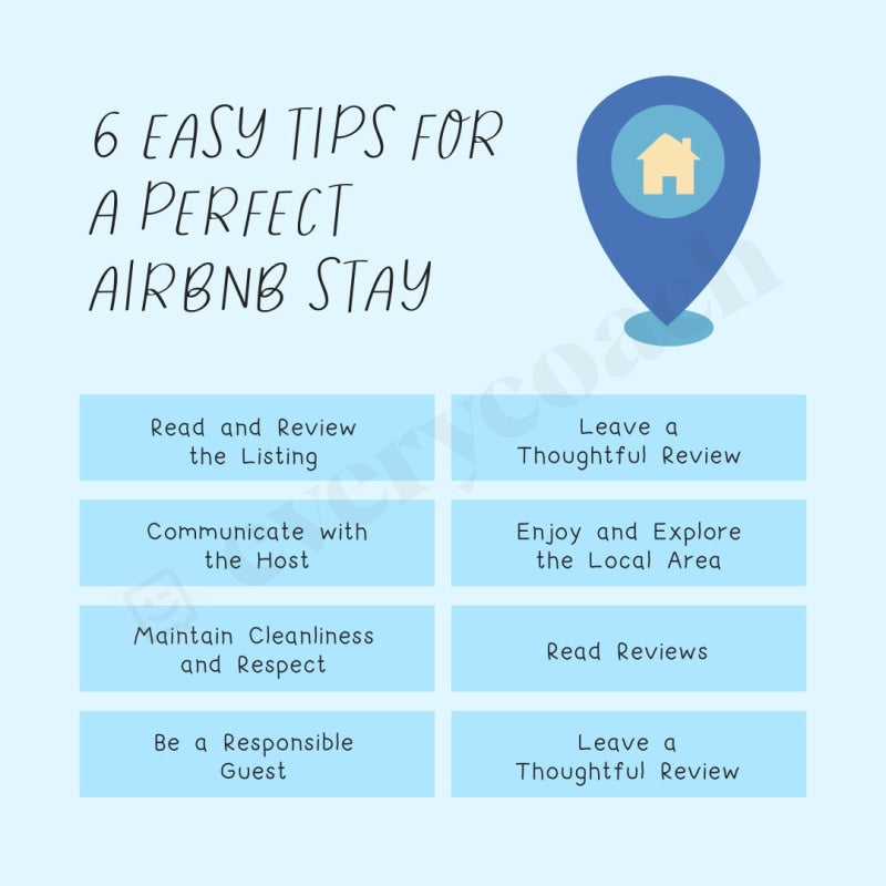8 Easy Tips For A Perfect Airbnb Stay Instagram Post Canva Template ...