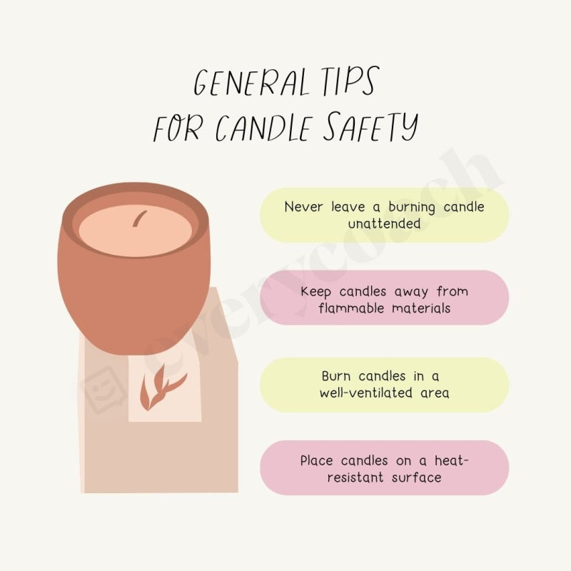 General Tips For Candle Safety Instagram Post Canva Template – everycoach