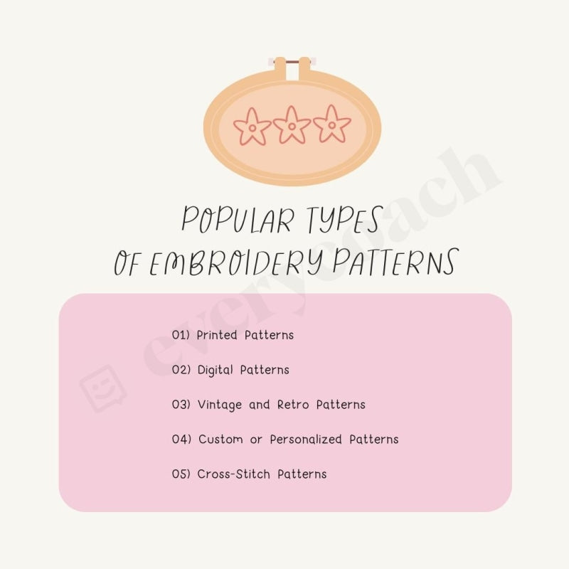 Popular Types Of Embroidery Patterns Instagram Post Canva Template ...