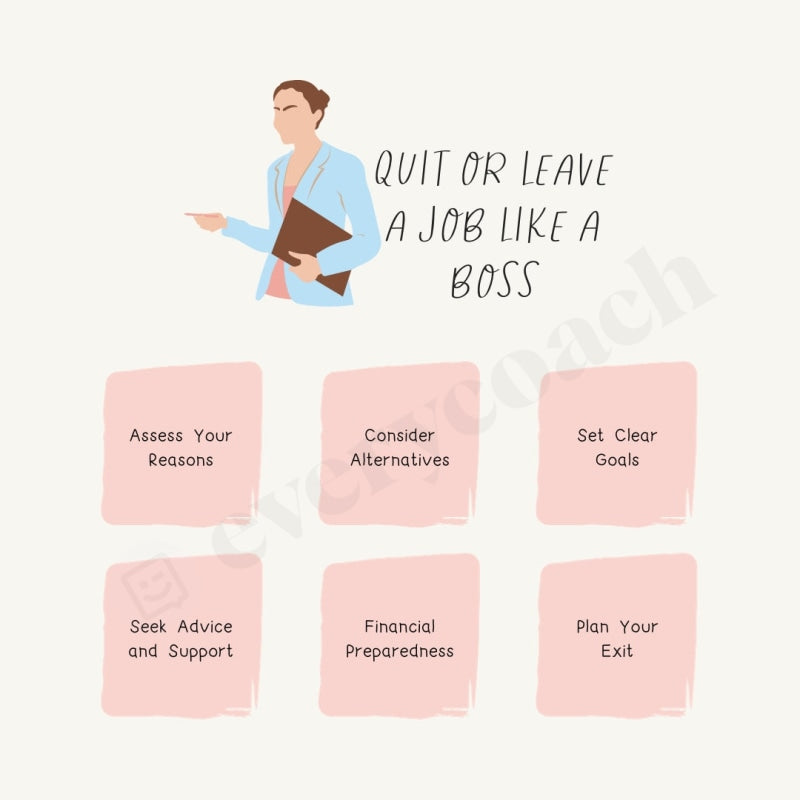 Quit Or Leave A Job Like A Boss Instagram Post Canva Template – everycoach