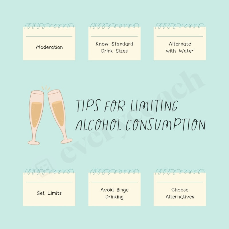 Tips For Limiting Alcohol Consumption Instagram Post Canva Template ...
