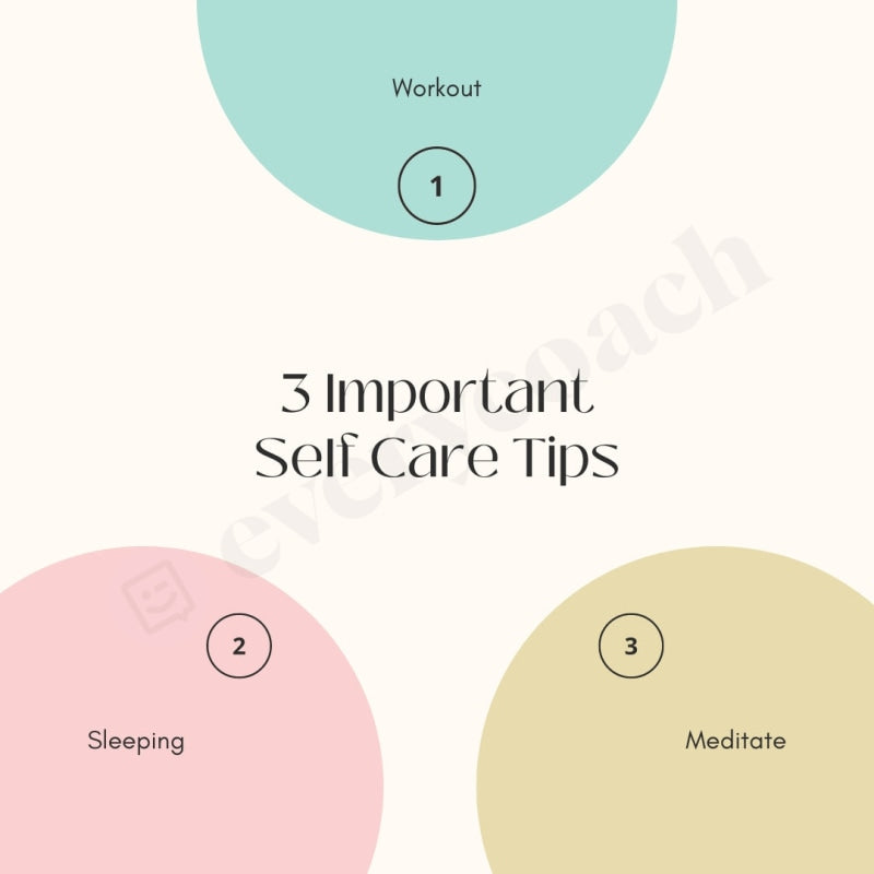 3 Important Self Care Tips Instagram Post Canva Template – everycoach