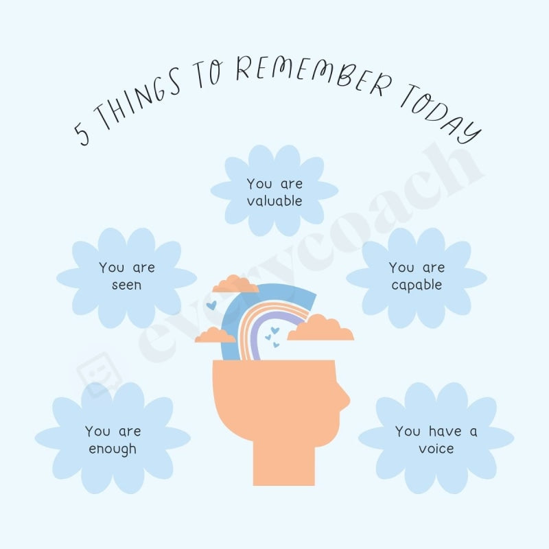 5 Things to Remember Today Instagram Post Canva Template – everycoach
