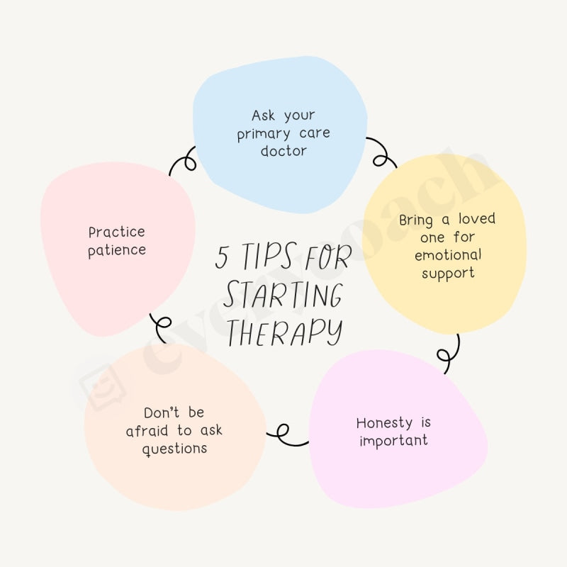 5 Tips For Starting Therapy Instagram Post Canva Template – everycoach