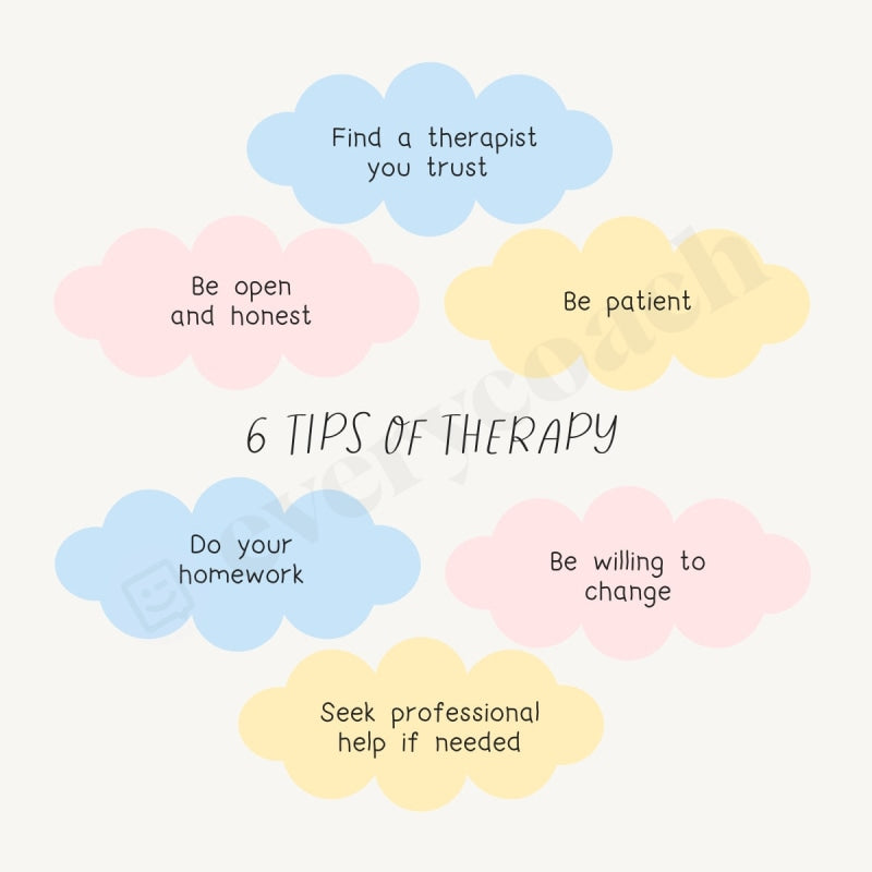 6 Tips of Therapy Instagram Post Canva Template – everycoach