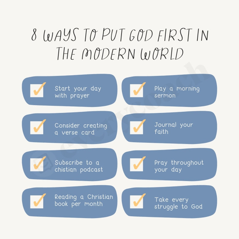 8 Ways To Put God First In The Modern World Instagram Post Canva Templ ...