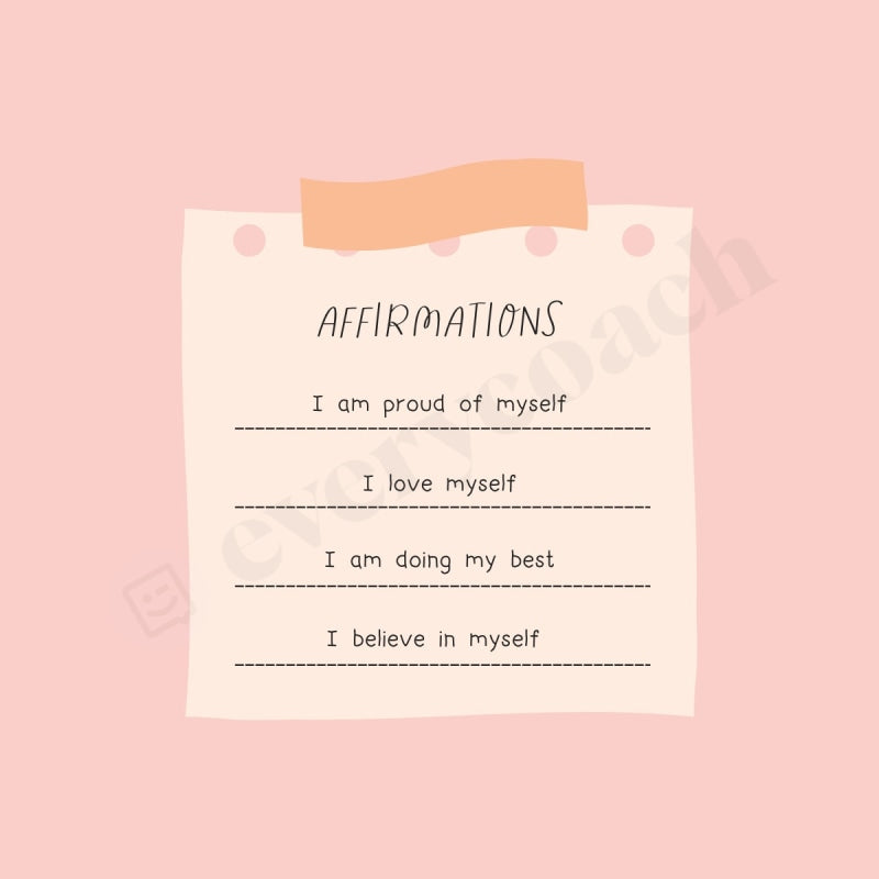 Affirmations for Myself Instagram Post Canva Template – everycoach