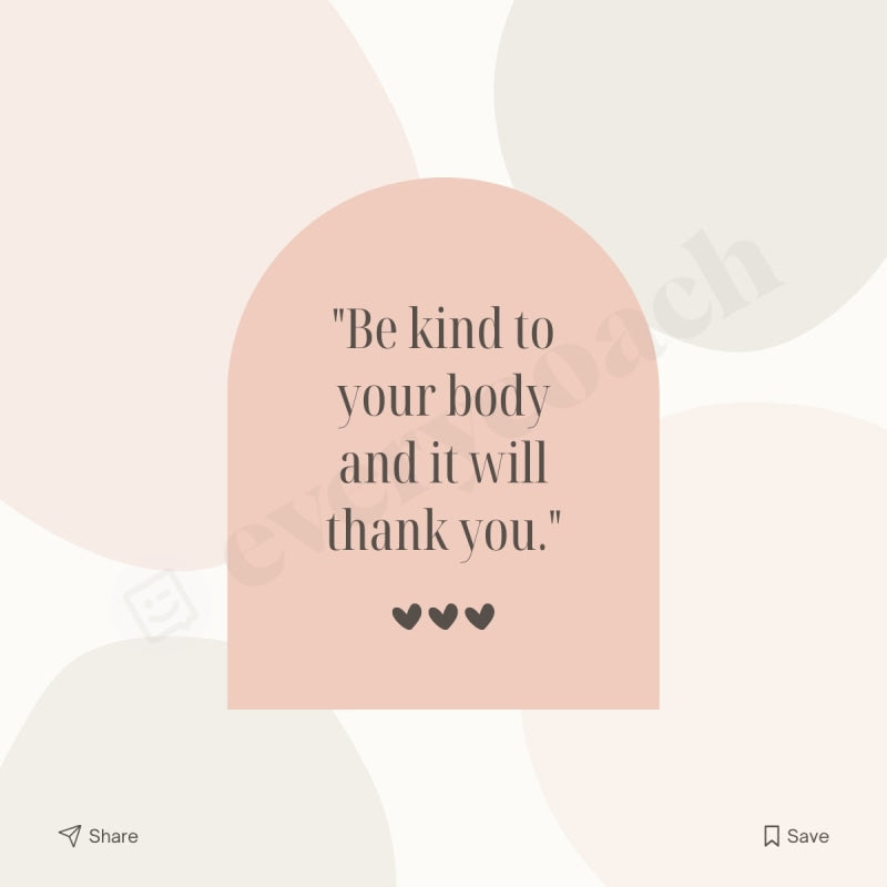 Be Kind To Your Body And It Will Thank U Instagram Post Canva Template ...