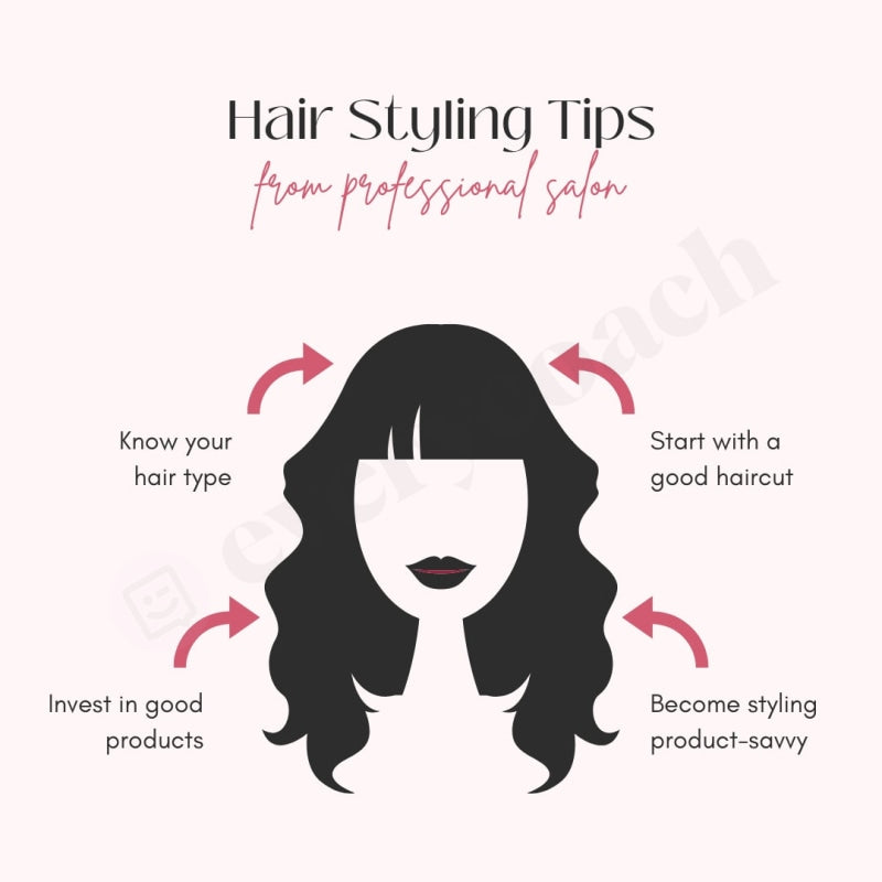 Hair Styling Tips from Professional Salon Instagram Post Canva Templat ...