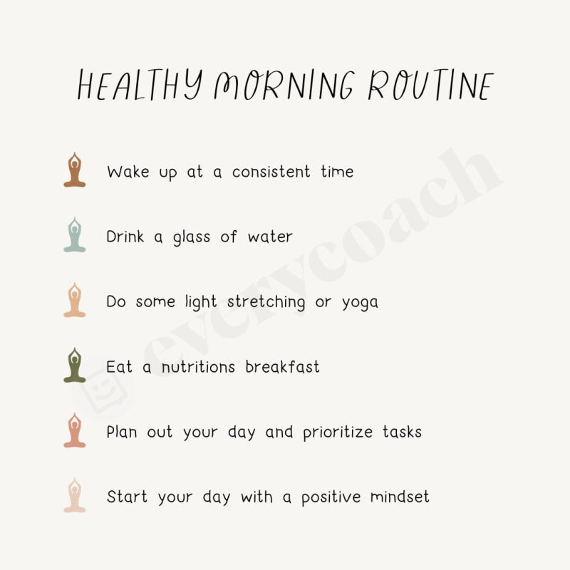 Healthy Morning Routine Instagram Post Canva Template – everycoach
