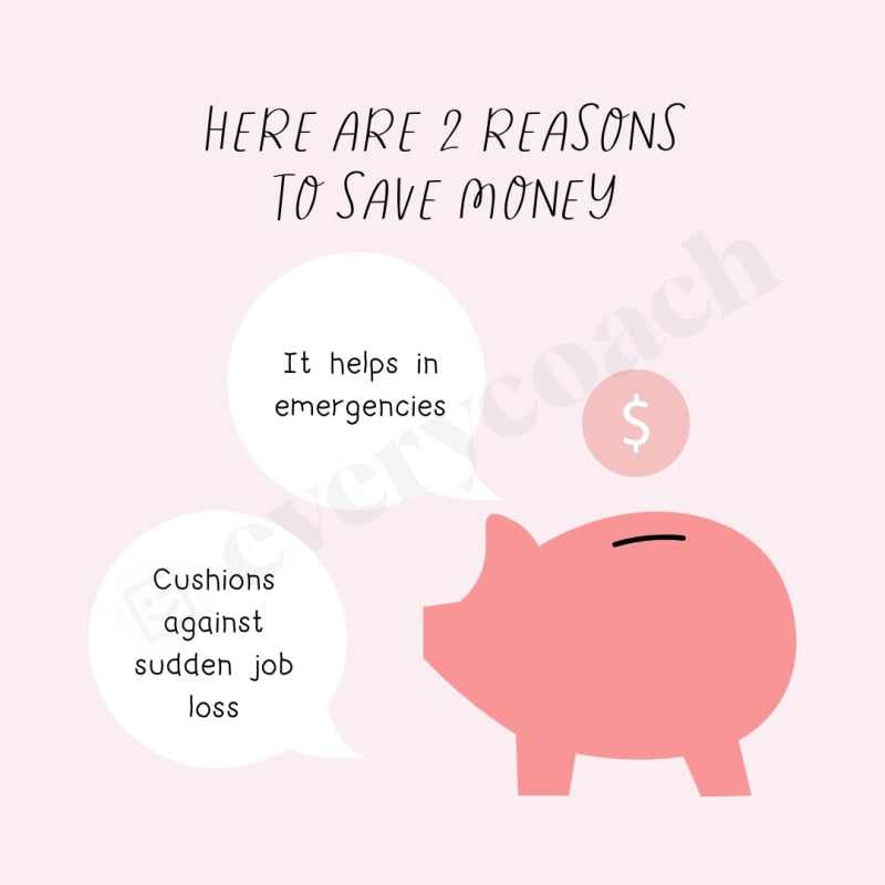 Here Are 2 Reasons to Save Money Instagram Post Canva Template – everycoach