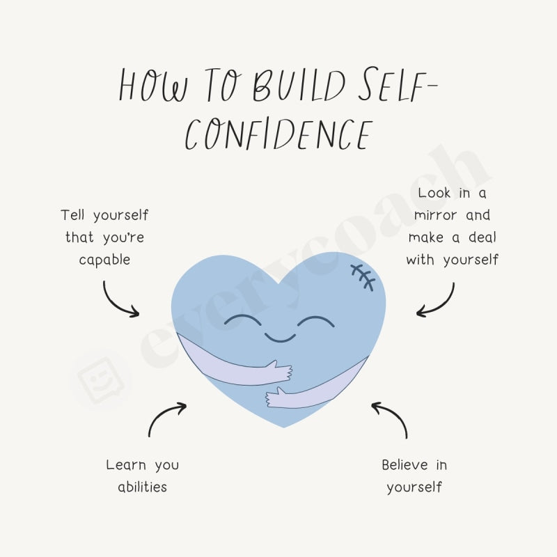 How to Build Self-Confidence Instagram Post Canva Template – everycoach