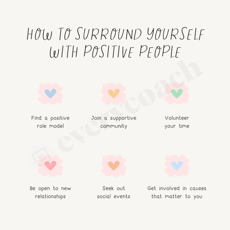 How to Surround Yourself With Positive People Instagram Post Canva Tem ...