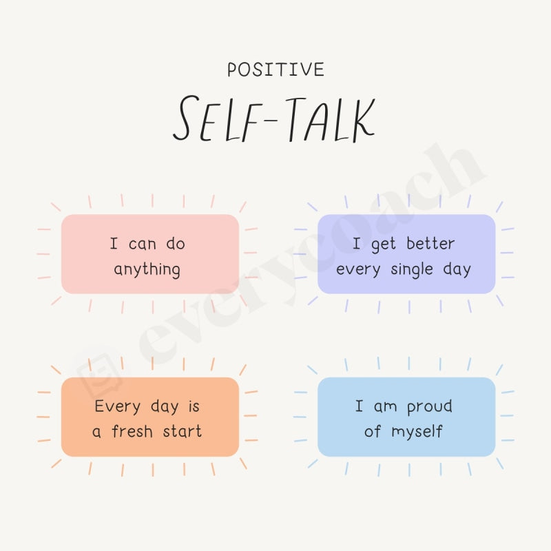 Positive Self-Talk Instagram Post Canva Template – everycoach