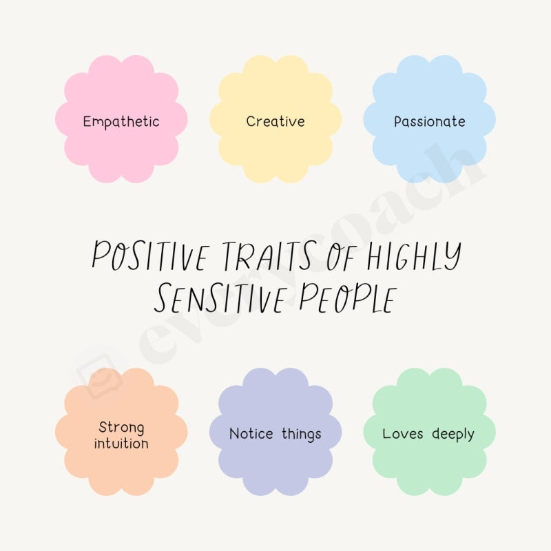 Positive Traits of Highly Sensitive People Instagram Post Canva Templa ...