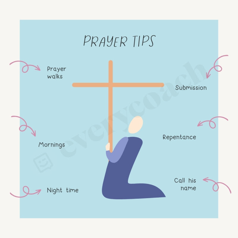 Prayer Tips Instagram Post Canva Template – everycoach