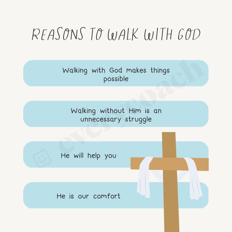 Reasons To Walk With God Instagram Post Canva Template – everycoach