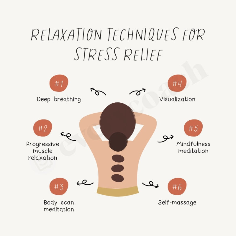 Relaxation Techniques For Stress Relief Instagram Post Canva Template ...