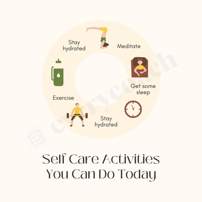 Self Care Activities You Can Do Today Instagram Post Canva Template ...