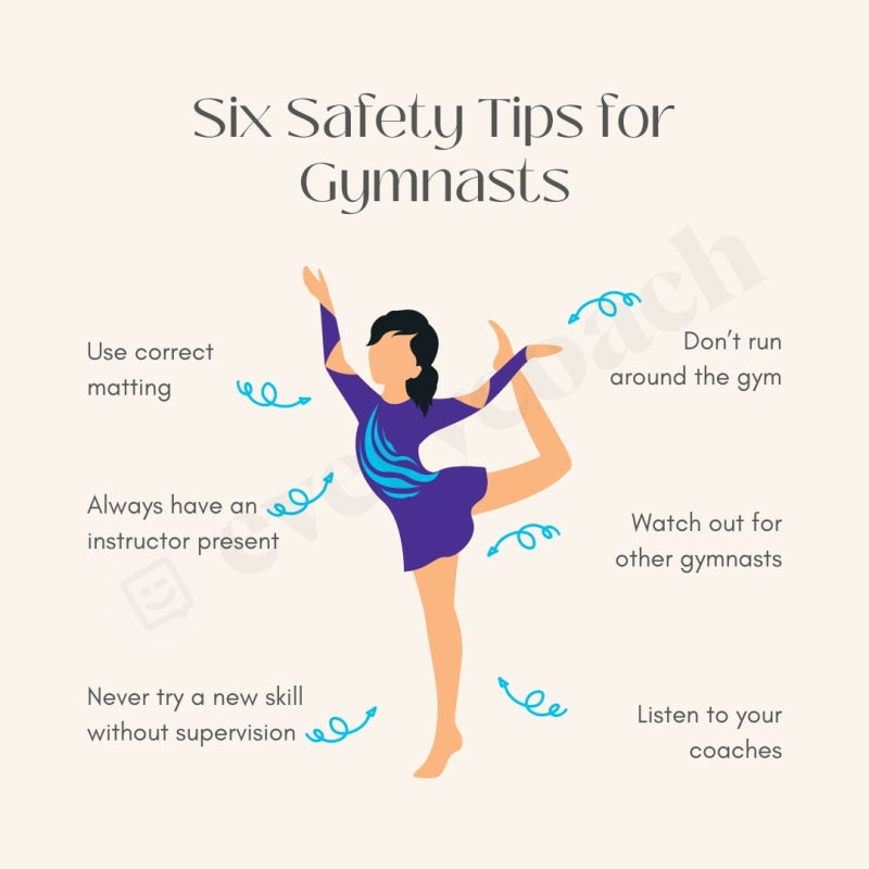 Six Safety Tips for Gymnasts Instagram Post Canva Template – everycoach