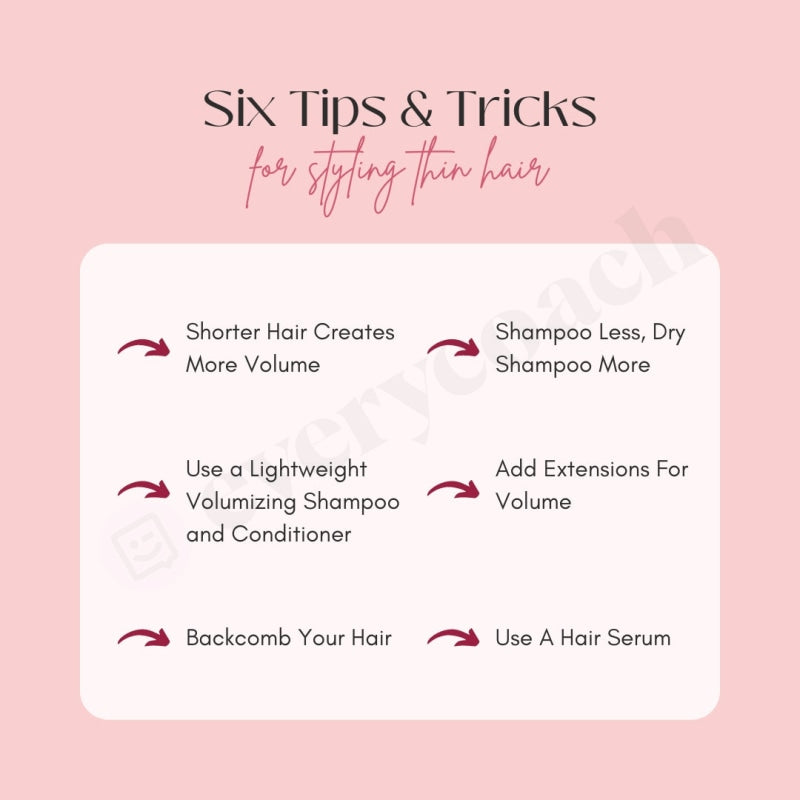Six Tips & Tricks for Styling Thin Hair Instagram Post Canva Template ...