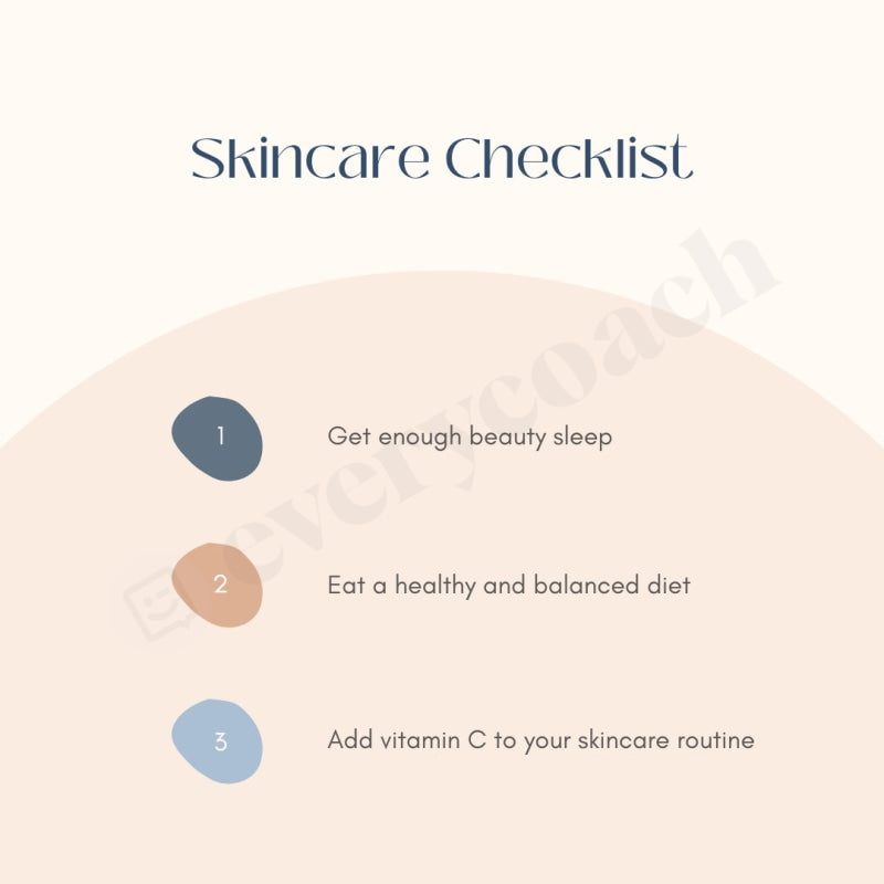 Skincare Checklist Instagram Post Canva Template – everycoach