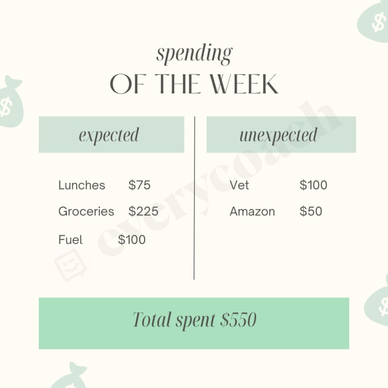 Spending of the Week Instagram Post Canva Template – everycoach