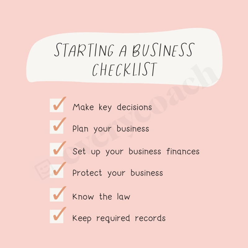 Starting a Business Checklist Instagram Post Canva Template – everycoach