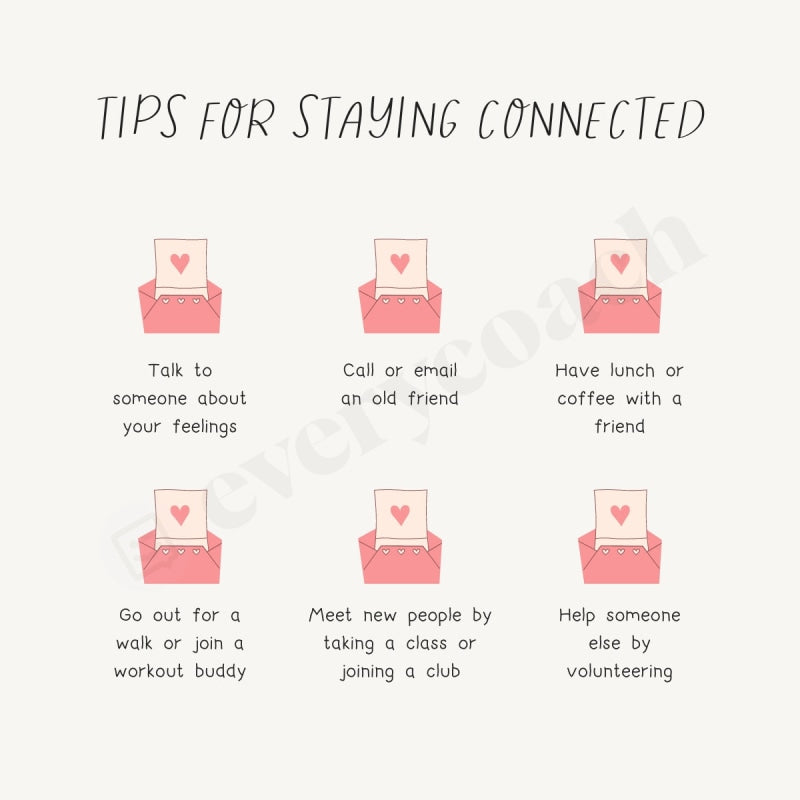 Tips For Staying Connected Instagram Post Canva Template – everycoach