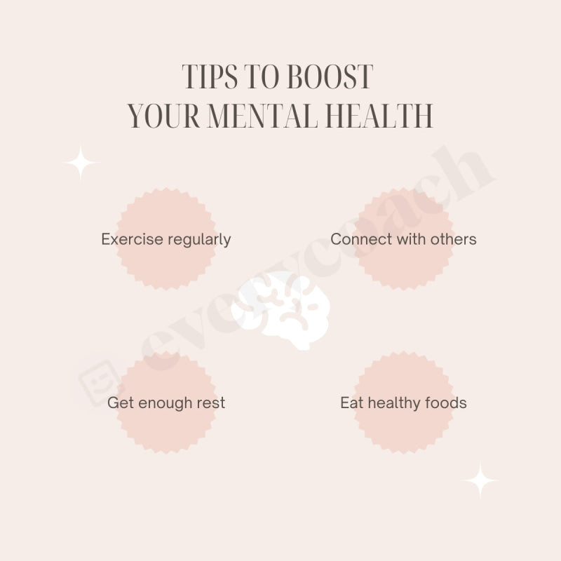 Tips to Boost Your Mental Health Instagram Post Canva Template – everycoach