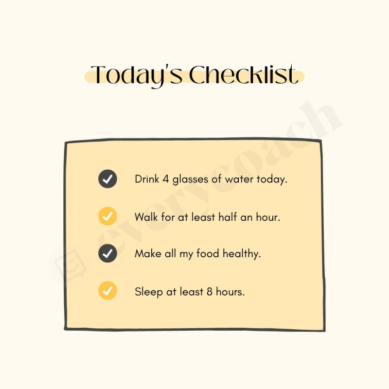 Today's Checklist Instagram Post Canva Template – everycoach