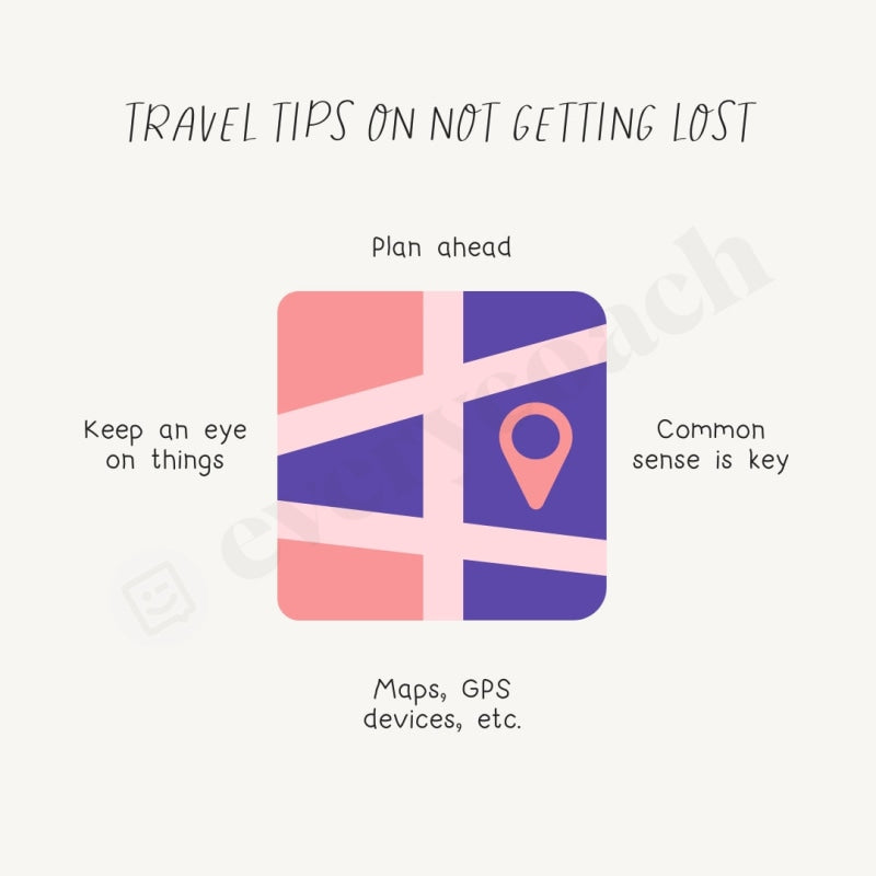 Travel Tips on Not Getting Lost Instagram Post Canva Template – everycoach
