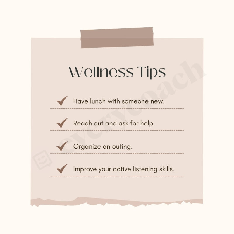 Wellness Tips Instagram Post Canva Template – everycoach